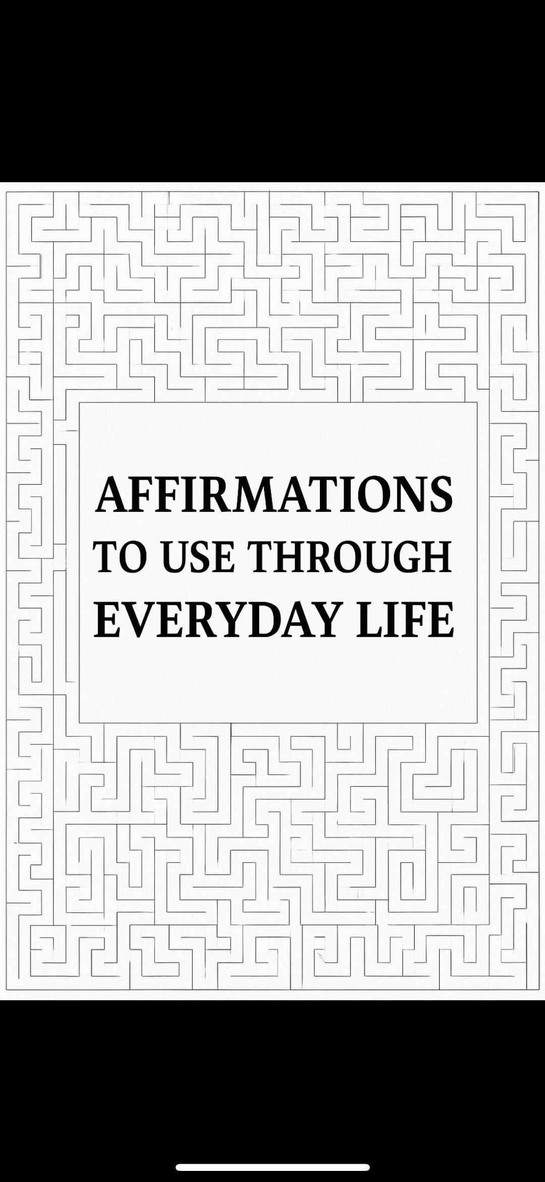 11 Sheets of Affirmations on Maze Border Coloring Sheets - Etsy