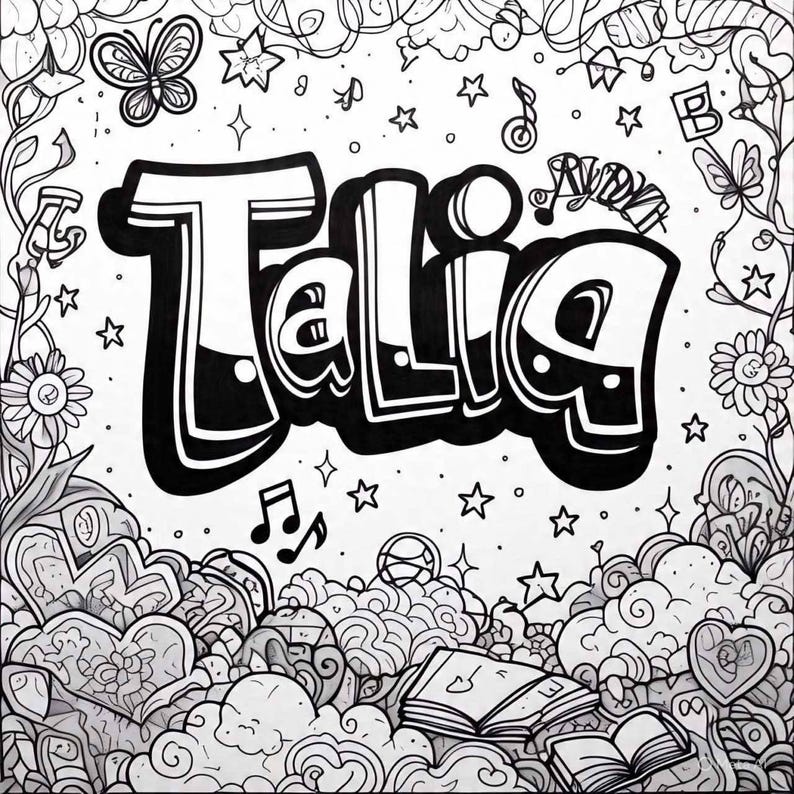 Name Coloring Page - Etsy