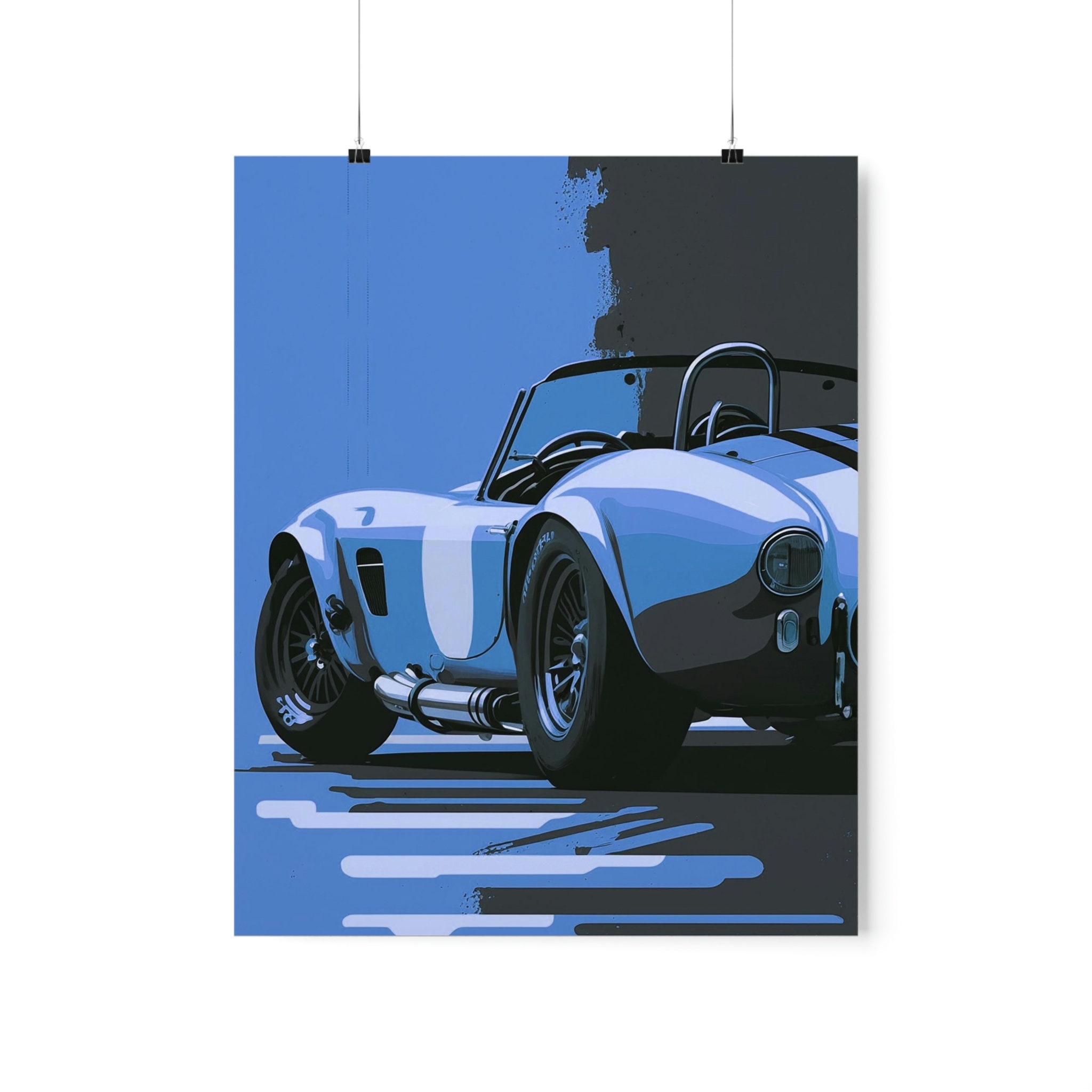 Shelby Cobra Poster, 427 AC Cobra Print, Carroll Shelby Art, Shelby ...