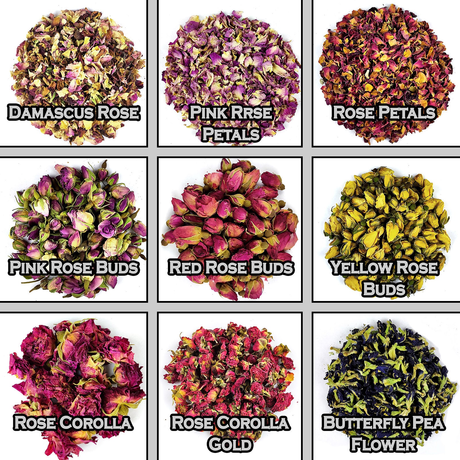 62+ Types Dried Flowers - 10g - 50g, Edible , Dried Petals, Tincture ...