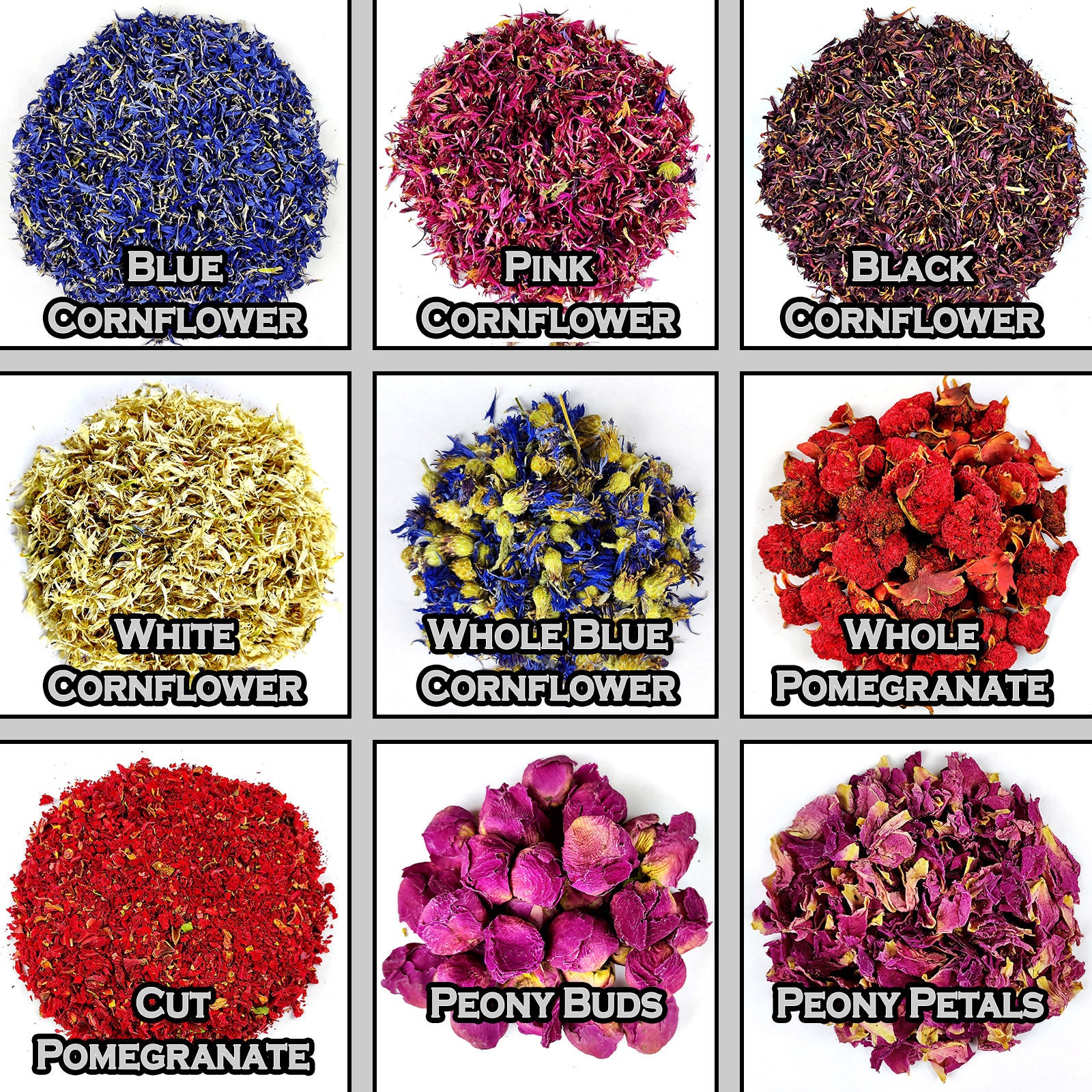 62+ Types Dried Flowers - 10g - 50g, Edible , Dried Petals, Tincture ...