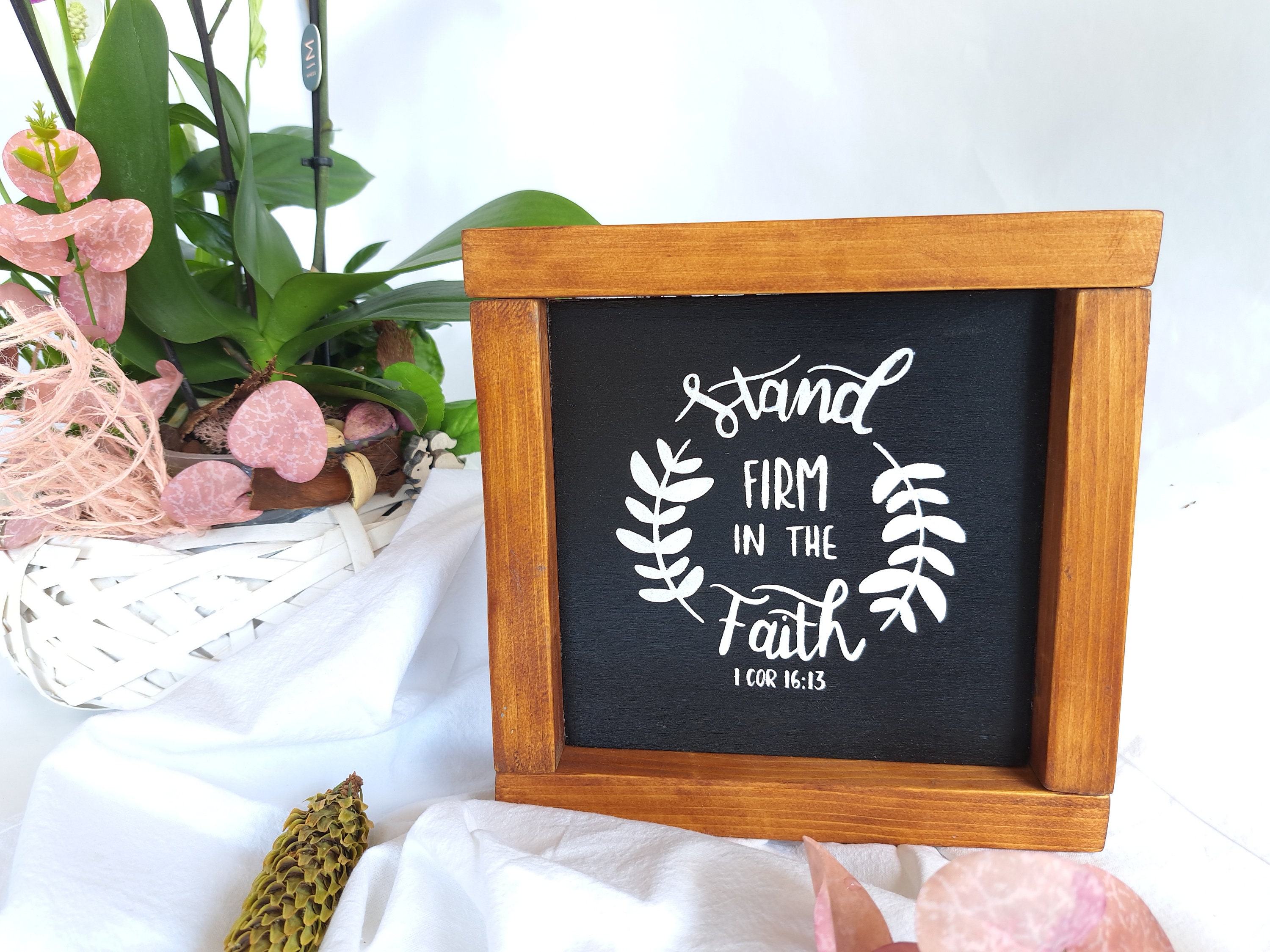 Double-sided Christian Wall Art Wooden Sign Farmhouse Decoration Sign ...