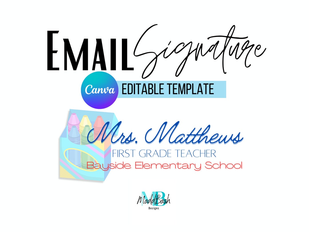Editable Custom Email Signature Template | Compatible With CANVA ...
