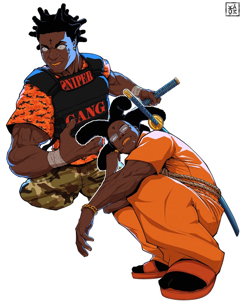 Printable Wall Art | KODAK BLACK | Illustration | Poster | Anime Style ...