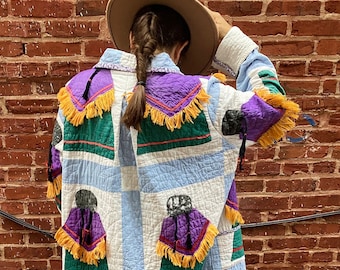 Vintage Quilt Handmade Oversized Duster Coat - Etsy