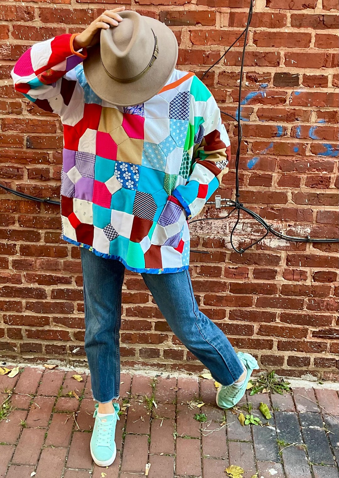Handmade Vintage Patchwork Quilt Zero Waste Pullover Sweater T-shirt - Etsy
