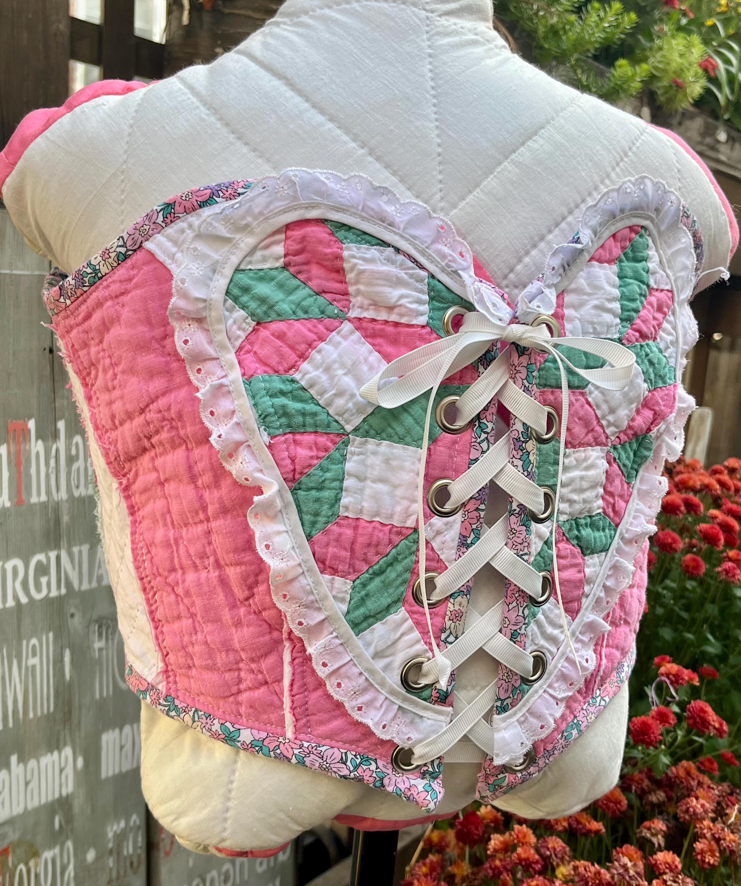 Repurposed Vintage Quilt Handmade Coat Bustier Corset Vest - Etsy
