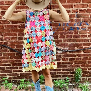 Handmade Vintage Patchwork Quilt Top Boat Neck Swing Sundress - Etsy