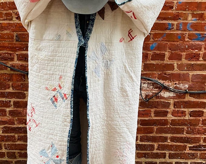 Vintage Patchwork Quilt Handmade Oversized Bog Coat Zero Waste - Etsy