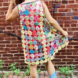 Handmade Vintage Patchwork Quilt Top Boat Neck Swing Sundress - Etsy