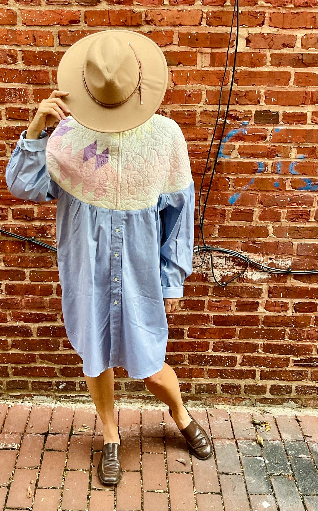 Handmade Vintage Quilt Capelet Style Poets Smock Dress/top - Etsy