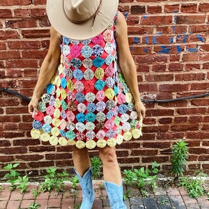 Handmade Vintage Patchwork Quilt Top Boat Neck Swing Sundress - Etsy