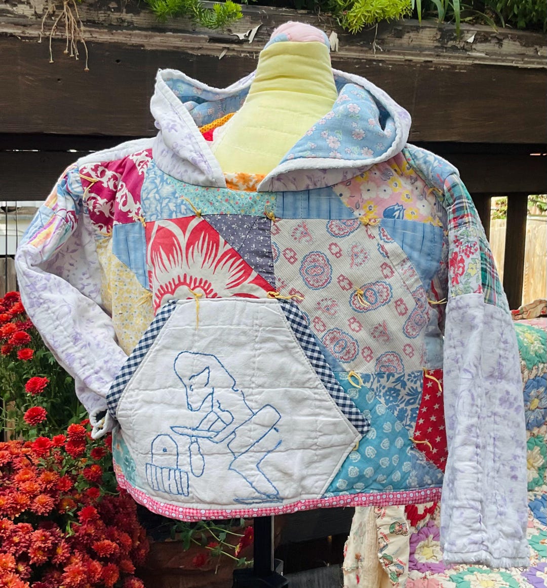 Little Girls Vintage Patchwork Quilt Handmade Hoodie Pullover - Etsy