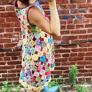 Handmade Vintage Patchwork Quilt Top Boat Neck Swing Sundress - Etsy