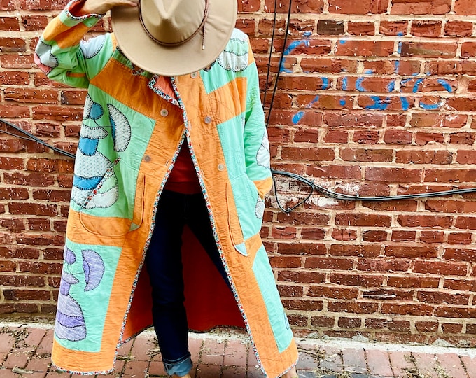 Vintage Quilt Handmade Oversized Duster Coat - Etsy