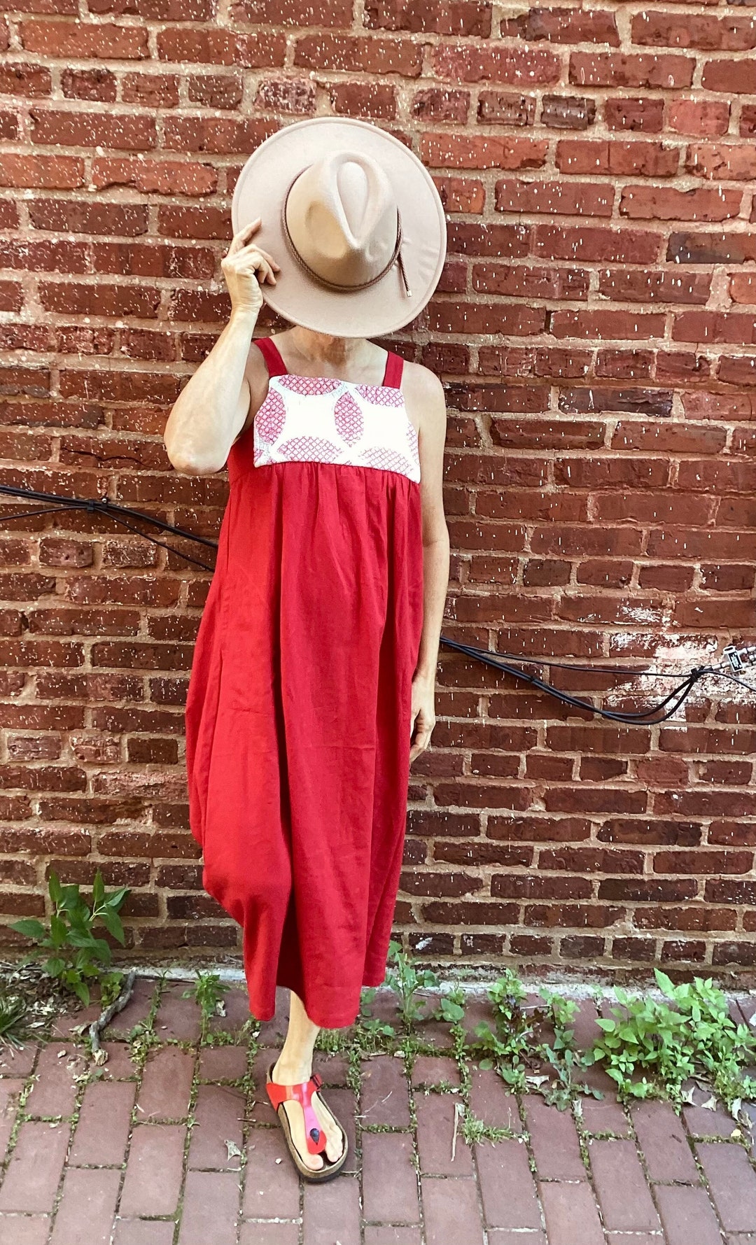 Handmade Vintage Patchwork Quilt and Linen Sundress - Etsy