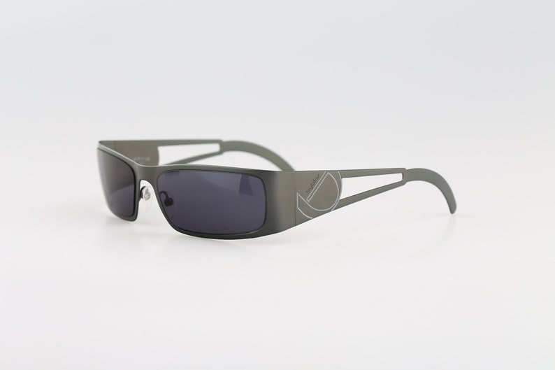 Byblos 697 S 3327 S, Vintage 2000s Gray Slim Rectangle Wrap Sunglasses ...
