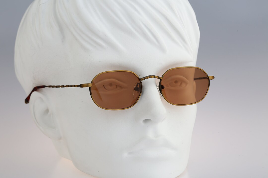 Joy Durant, Vintage 90s Antique Gold Small Hexagon Sunglasses Women NOS ...