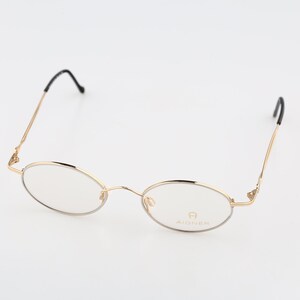 Aigner EA 447 74, Vintage 90s Gold and Silver Small Oval Eyeglasses ...