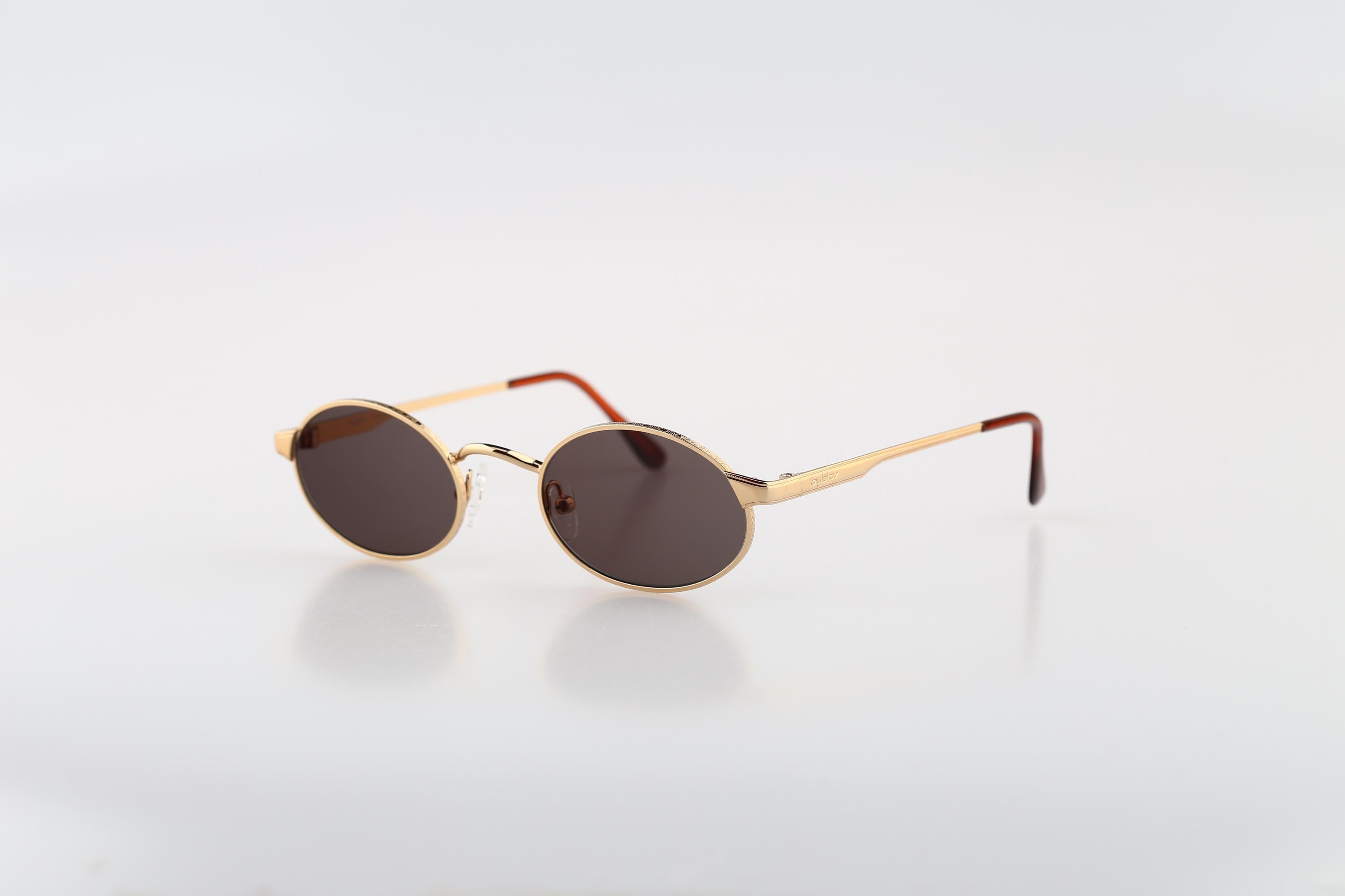 Byblos B 573 3001, Vintage 90s Unique Gold Small Oval Sunglasses Mens ...
