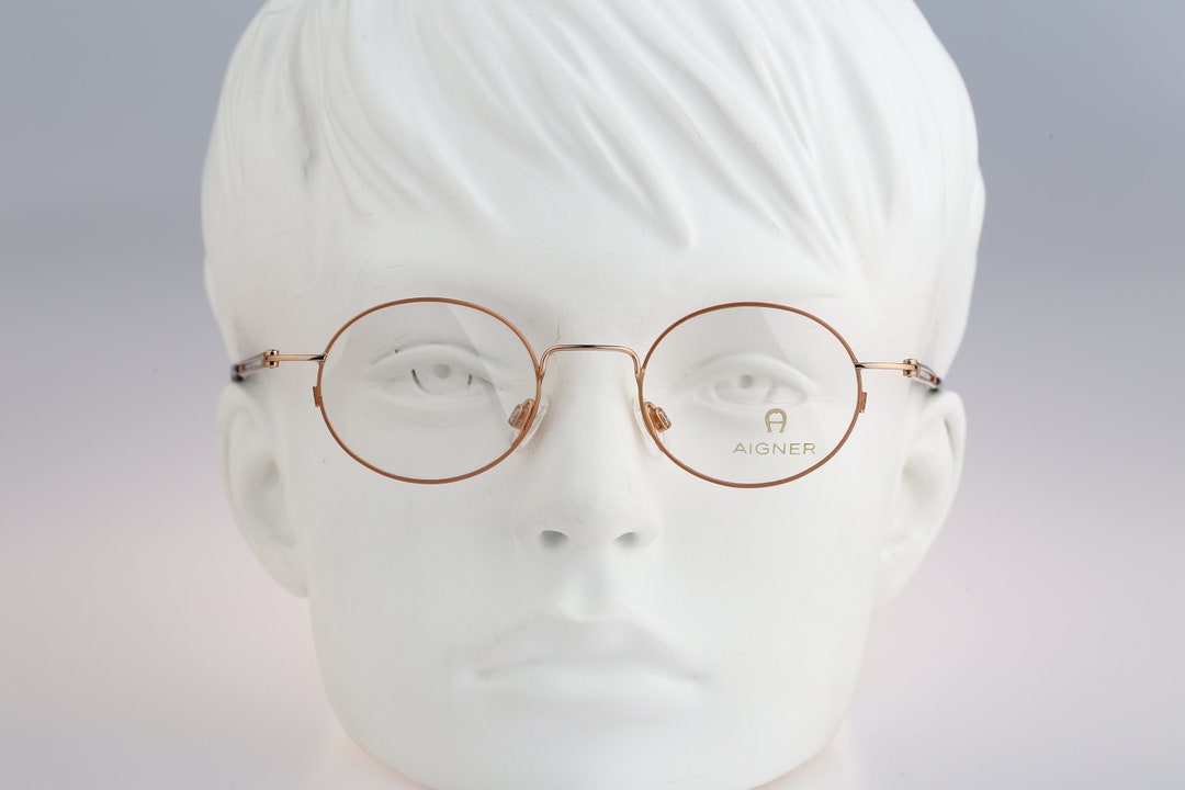 Aigner Ea 406 14, Vintage 90s Orange and Gold Small Round Eyeglasses ...