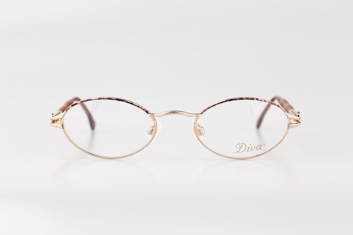 Diva 5129 E 72 E, Vintage 90s Gold and Tortoise Genuine Wood Temples ...