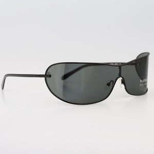 Byblos 879 S 3276 71, Vintage 2000s Black Wrap Shield Sunglasses Men ...
