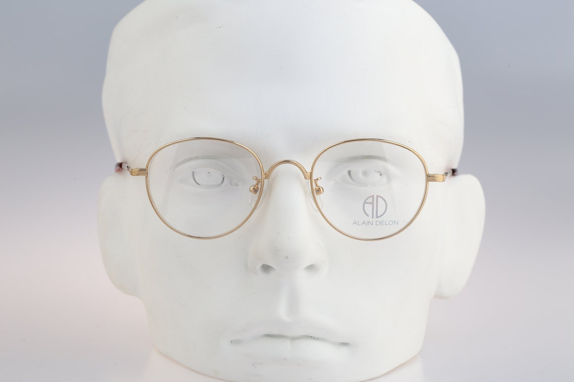 Alain Delon 3305 Vintage 90s Gold Round Panto Eyeglasses & | Etsy