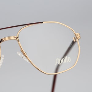 Apollo Optik 12961, Vintage 80s Gold Hexagon Aviator Glasses Frames ...