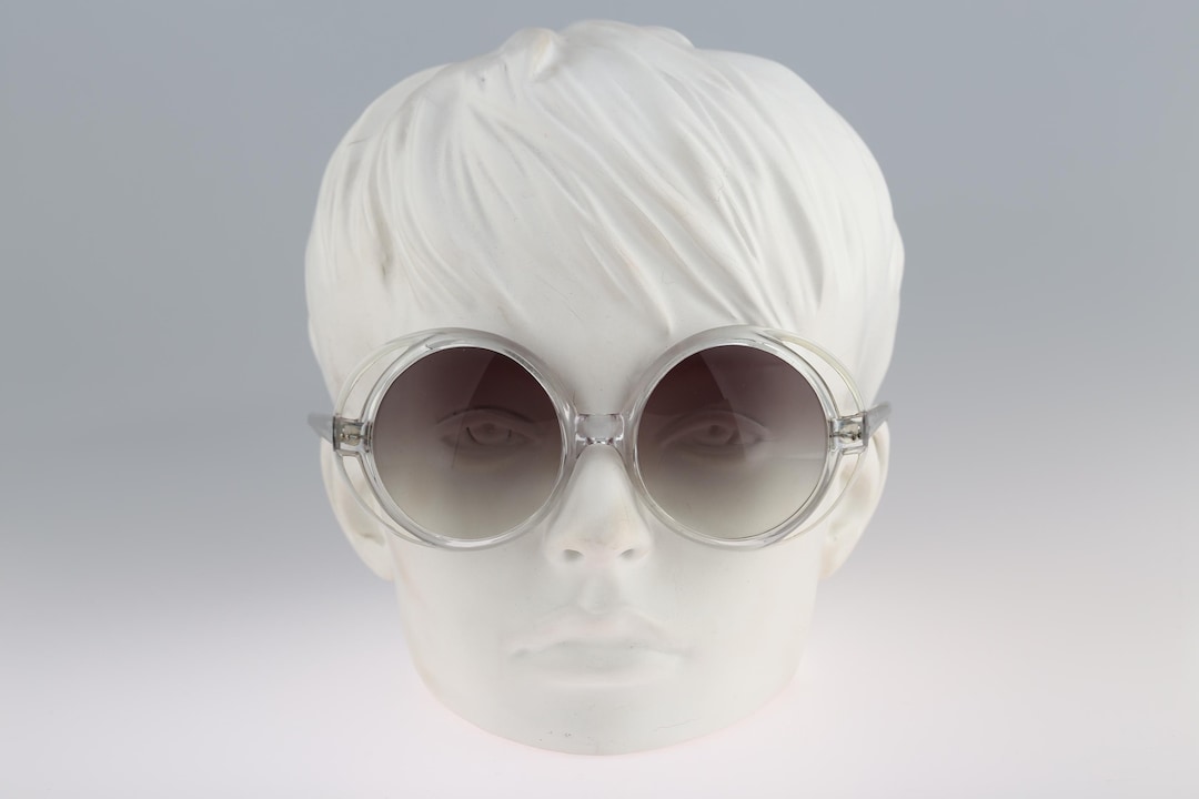 Selecta France, Vintage 70s Tinted Lenses Clear Oversized Circle ...