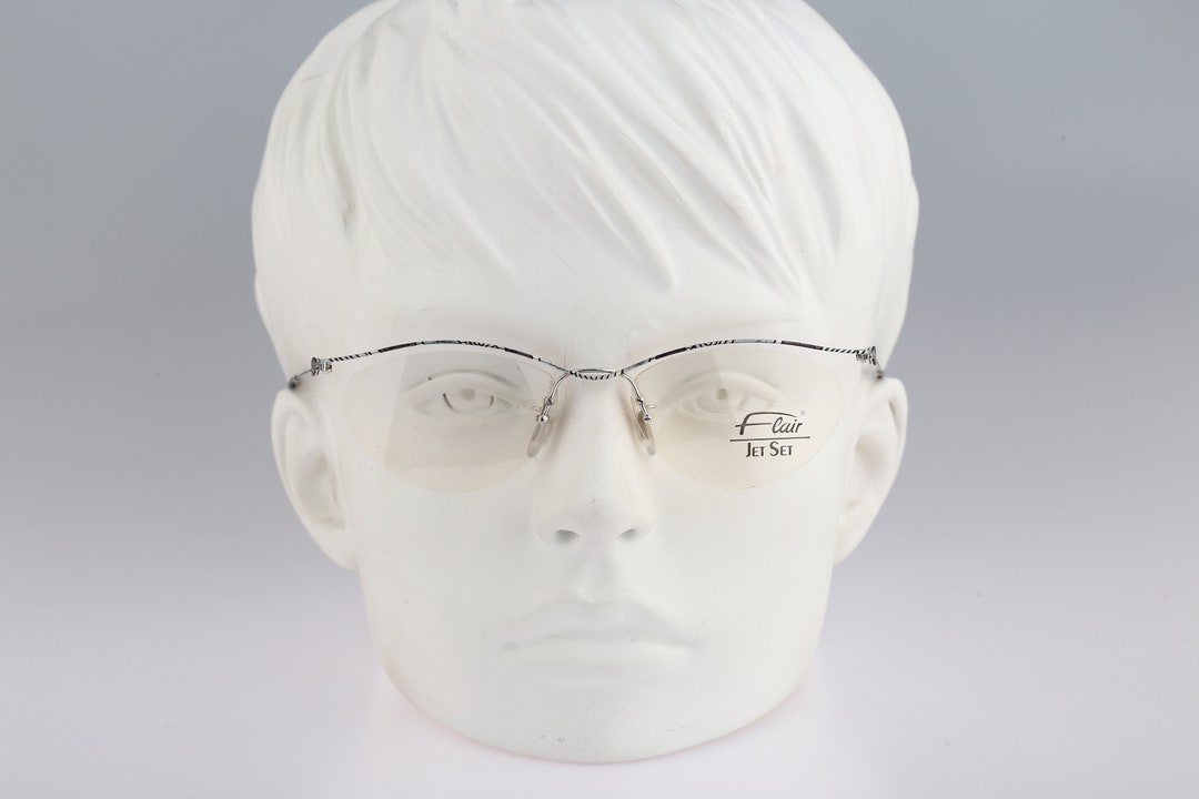 Flair Jet Set 608 475 Vintage 90s Unique Silver Semi Rimless - Etsy
