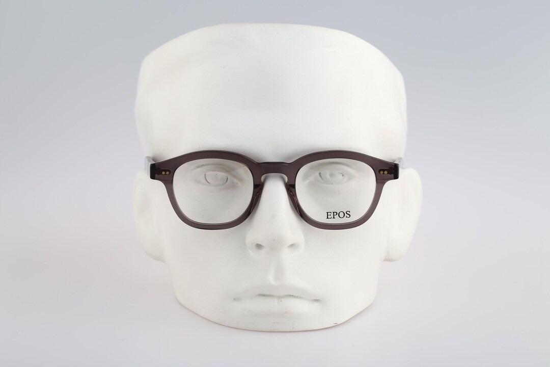 Epos Classic Bronte 3 FU, 2000s Transparent Gray Square Eyeglasses ...