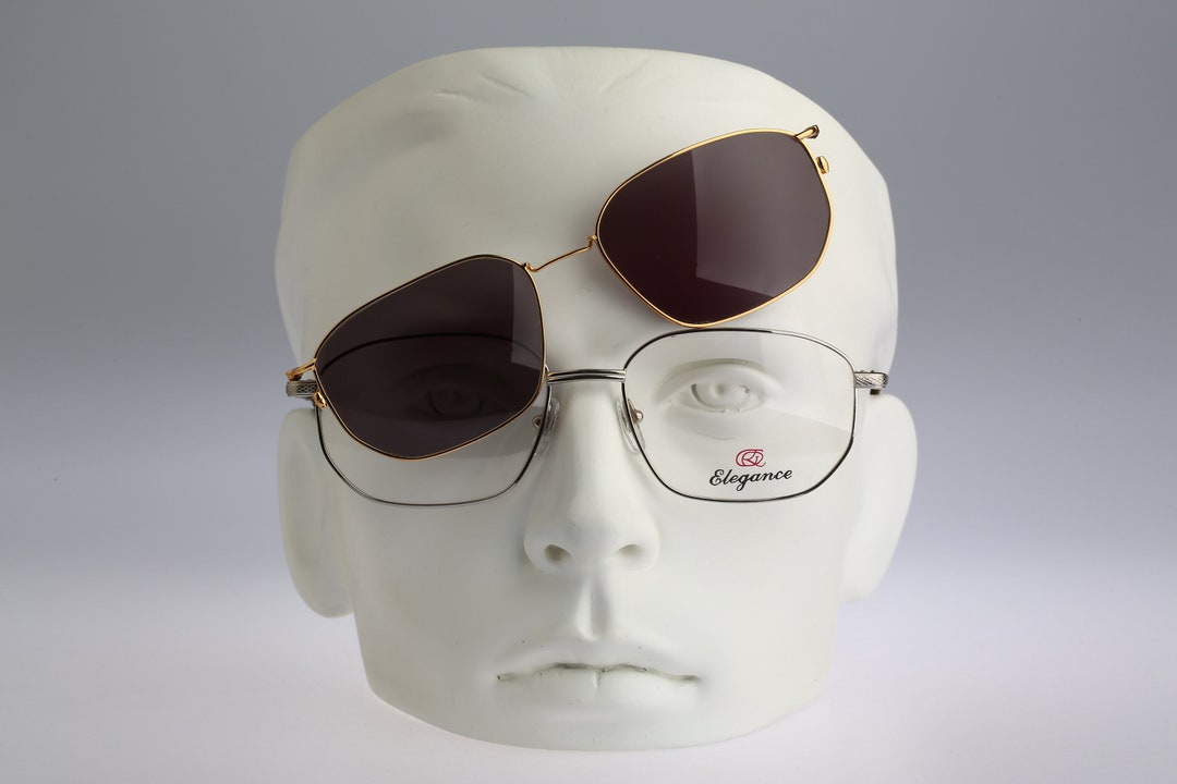 Elegance Style Italian R1219, Vintage 90s Gold and Silver Rectangle ...
