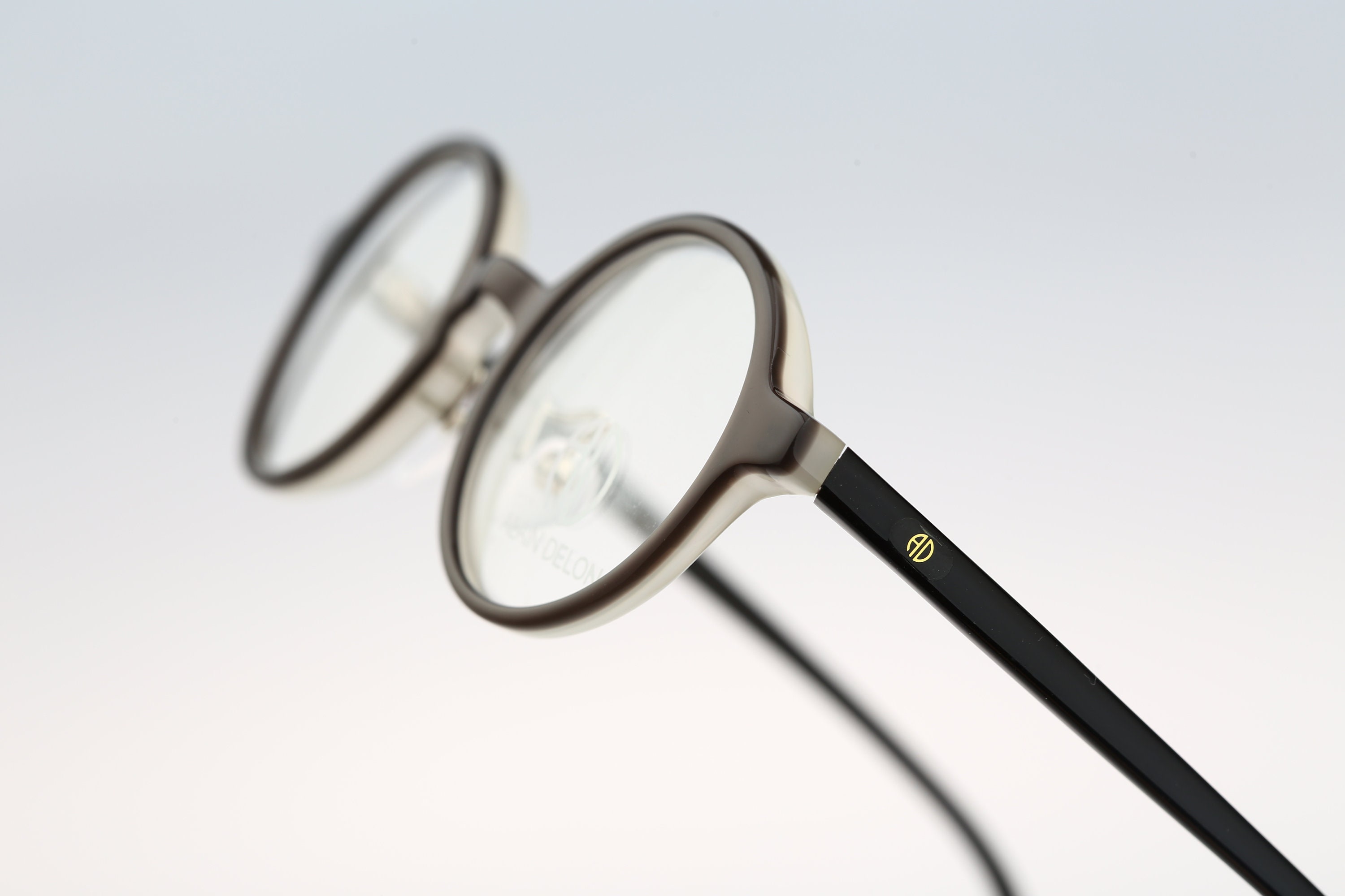 Alain Delon 3631, Vintage 90s Designer Black Small Round Eyeglasses ...