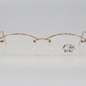 Flair Jet Set 776 765, Vintage 90s Unique Colorful Semi Rimless Cat Eye Glasses Frames Womens ...