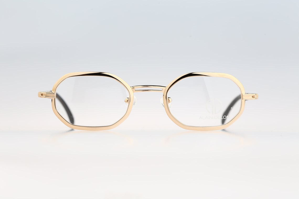 Alain Delon 3626 Vintage 90s Designer Gold Small Hexagon | Etsy