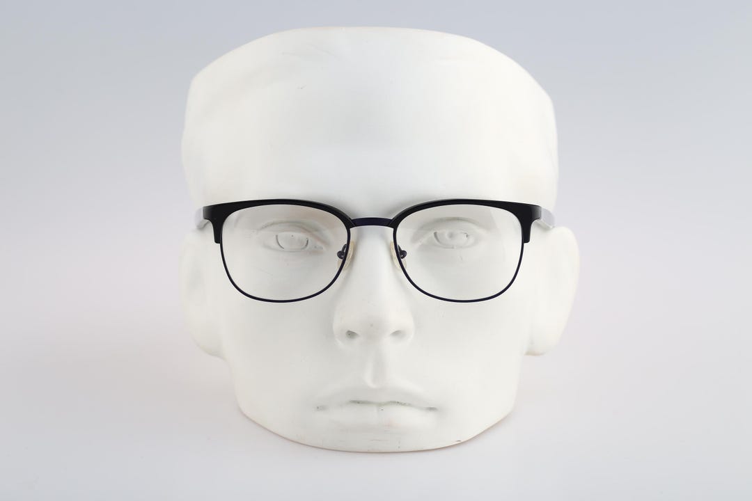 Andy Wolf 4544 Col.e, 2000s Blue Browline Square Clubmaster Eyeglasses ...