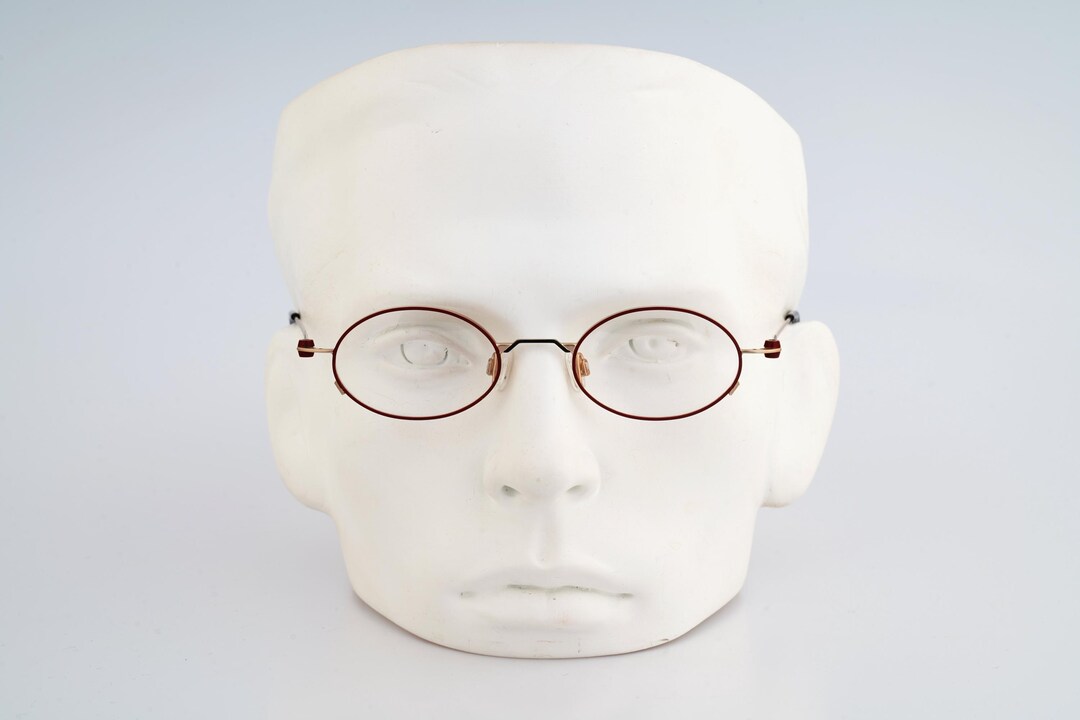 SABAHN 100 VR, Vintage 90s Steampunk Red and Gold Oval Eyeglasses ...