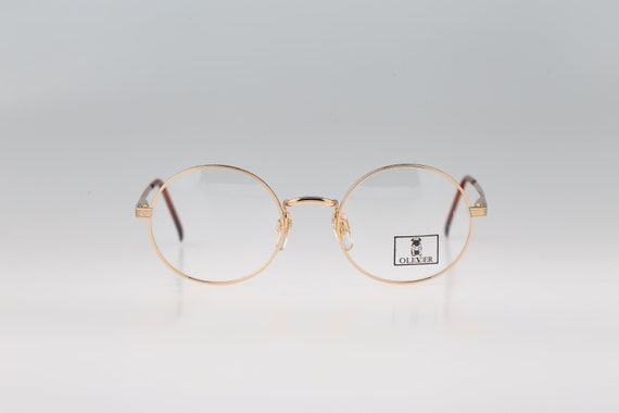 Mens gold round eyeglasses store