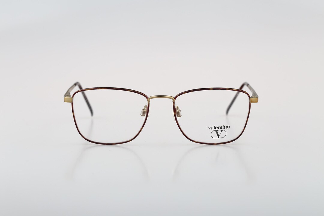 Valentino V 393 1078, Vintage 90s Tortoise and Bronze Designer Square ...