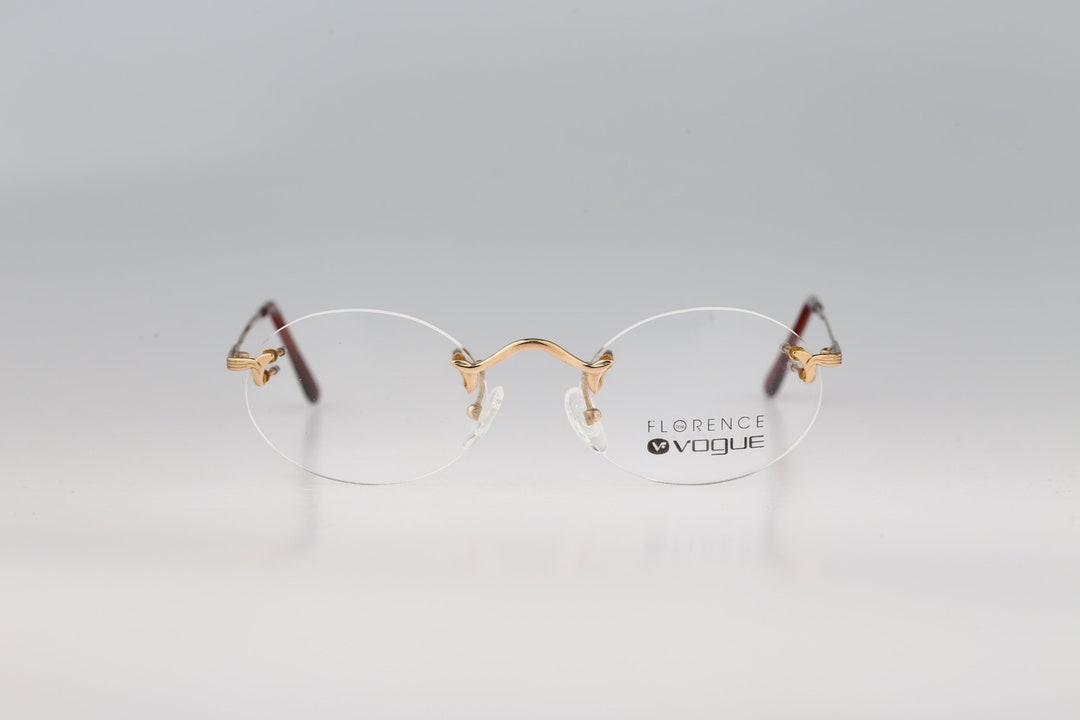 Florence Vogue 3118 B ORO, Vintage 90s Gold Victorian Rimless Small ...