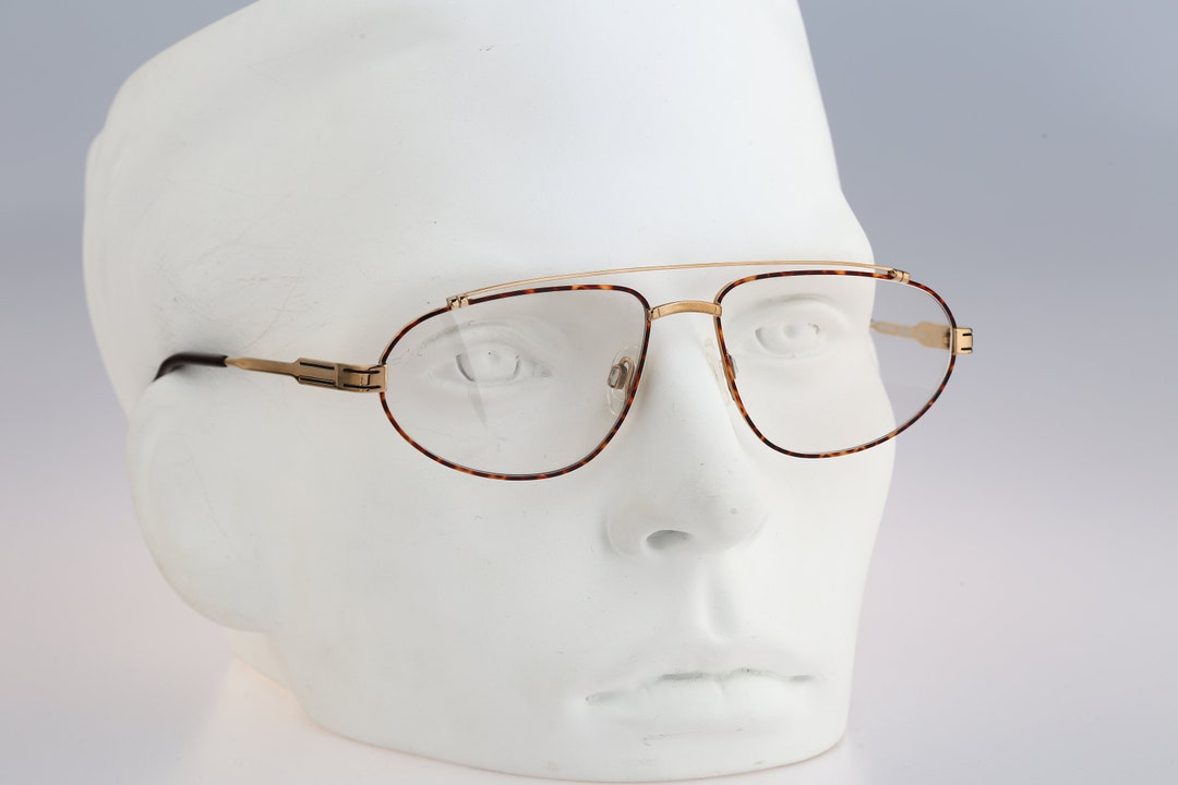 Silhouette M 6111, Vintage 80s Gold and Tortoise Oval Aviator Glasses ...
