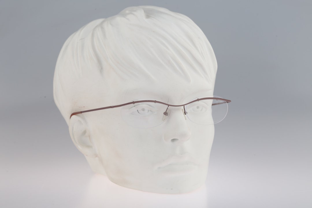 Gucci GG 1655 T4T, Vintage 90s Gray Semi Rimless Oval Eyeglasses Frames ...
