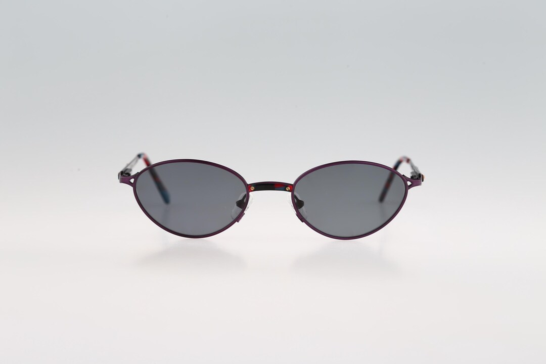 Look 602 045, Vintage 90s Tinted Lenses Colorful and Blue Small Oval ...