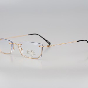 Flair Eyeq 841 105, Vintage 2000s Unique Gold Semi Rimless Cat Eye Glasses Frames Womens NOS - Etsy