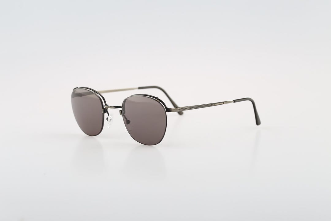 Blumarine BM 27 G 2, Vintage 90s Antique Silver Semi Rimless Panto ...