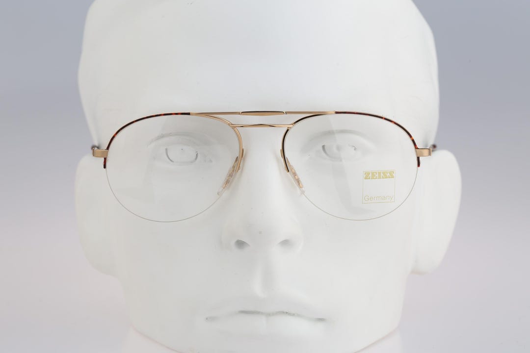 Zeiss 5004 4200, Vintage 80s Gold and Tortoise Half Rim Drop Aviator ...