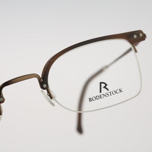 Rodenstock R 4385 C, Vintage 90s Bronze and Horn Color Unique Half Rim ...