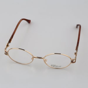 Diva 5059 45, Vintage 90s Victorian Gold Round Eyeglasses Frames NOS - Etsy