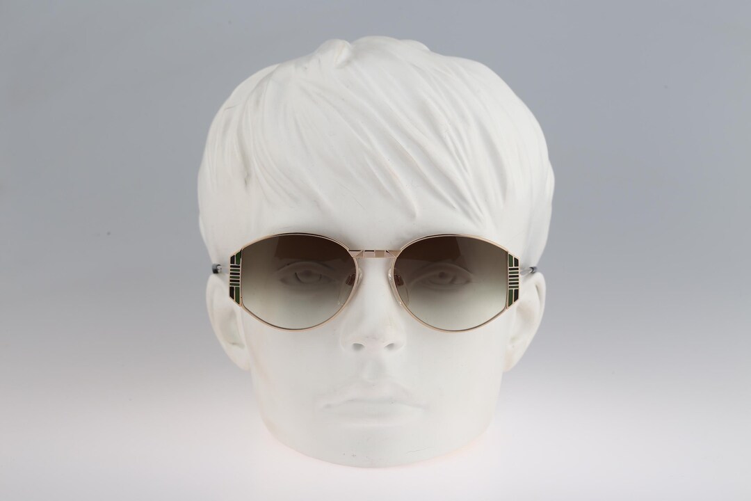 Silhouette M 6126 20 V 6020, Vintage 80s Unique Art Deco Oversized Gold ...